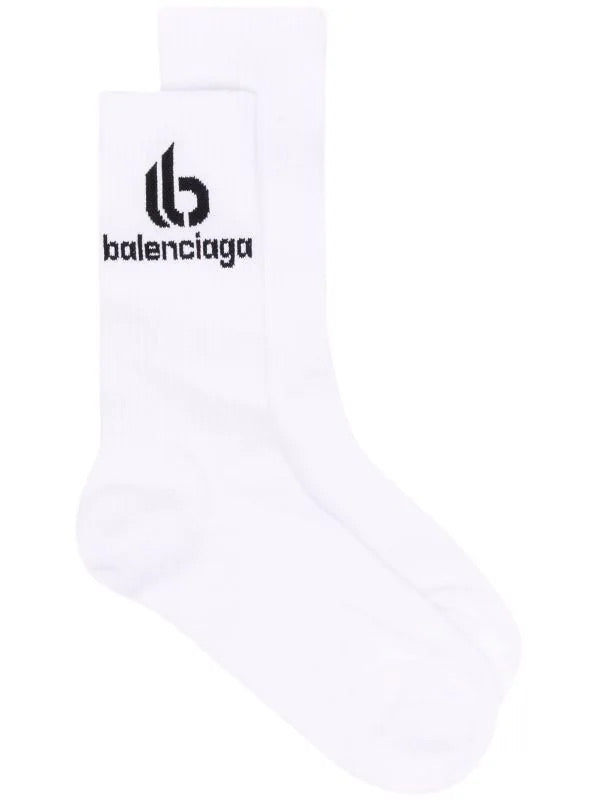 Balenciaga Rib Crew - White – Sockopath